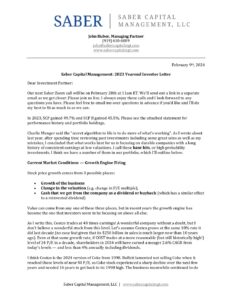 2023-12-31 Review – Portfolio Update | Saber Capital Management